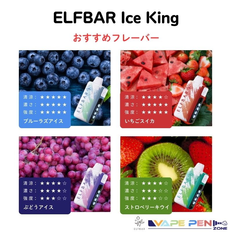 ELFBar Ice King [全19種] 使い捨てVAPE X 5段階の冷感 X 気流調整 | VPZ JP