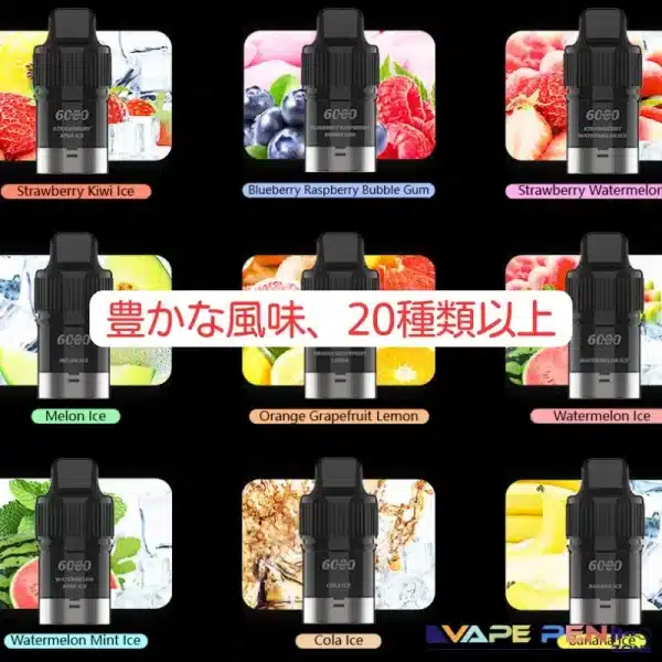 【IGET Bar Plus Pod 6000 Puffs】[全22種フレーバー] POD型VAPE X 充填済み